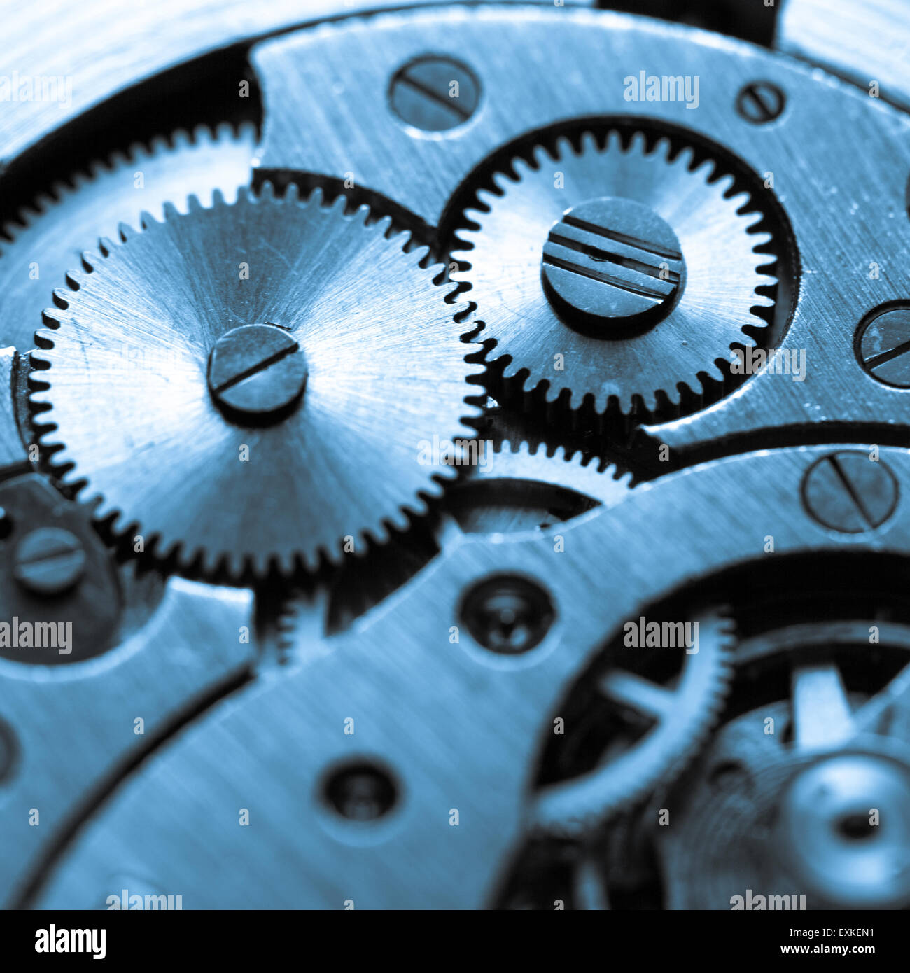 clock mechanism made in the technique of toning Stock Photo - Alamy
