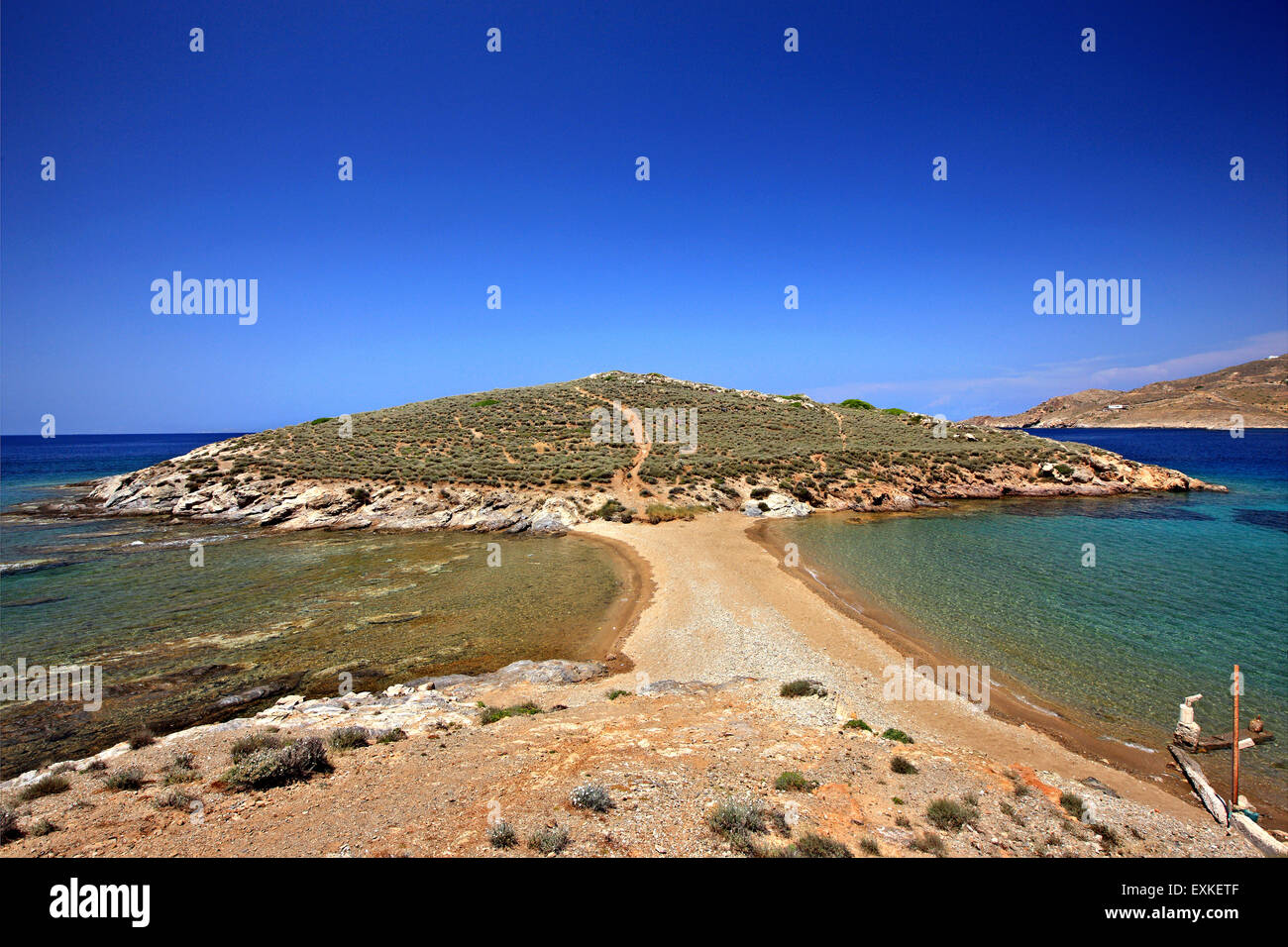 Laimos "double" beach, close to Poseidonia ("Dellagrazia") village ...