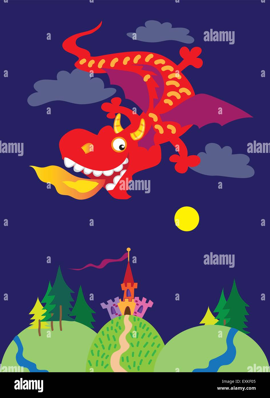 fairy tale background,vector,cartoon,illustration Stock Vector Image ...