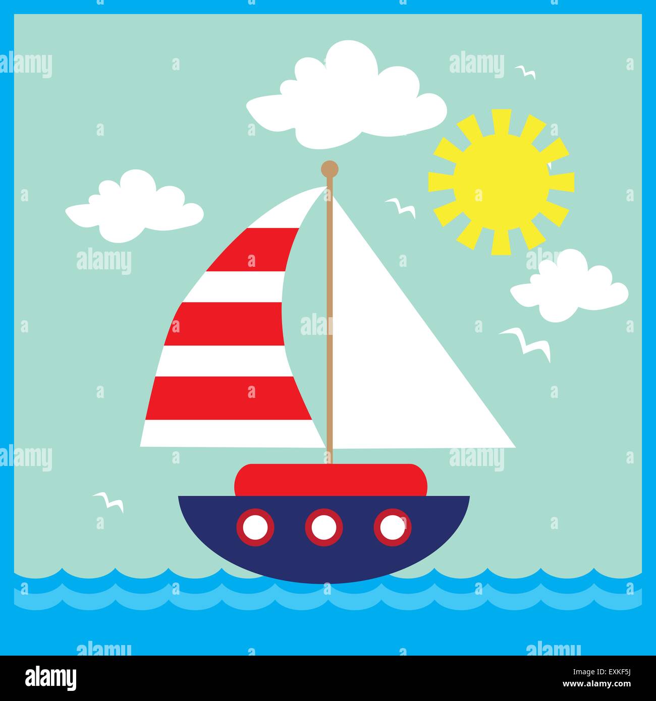 Cartoon illustration of sea hi-res stock photography and images - Alamy