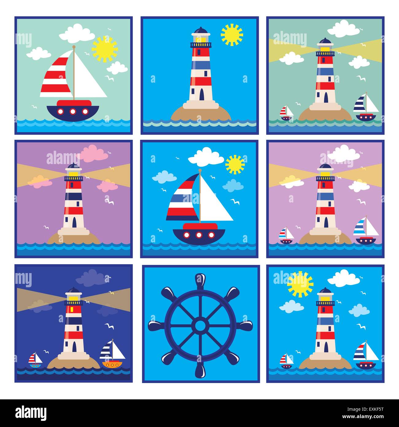 Cartoon lighthouse hi-res stock photography and images - Alamy