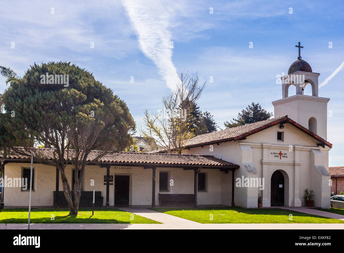 The Chapel at Mission Santa Cruz in Santa Cruz California Stock Photo ...