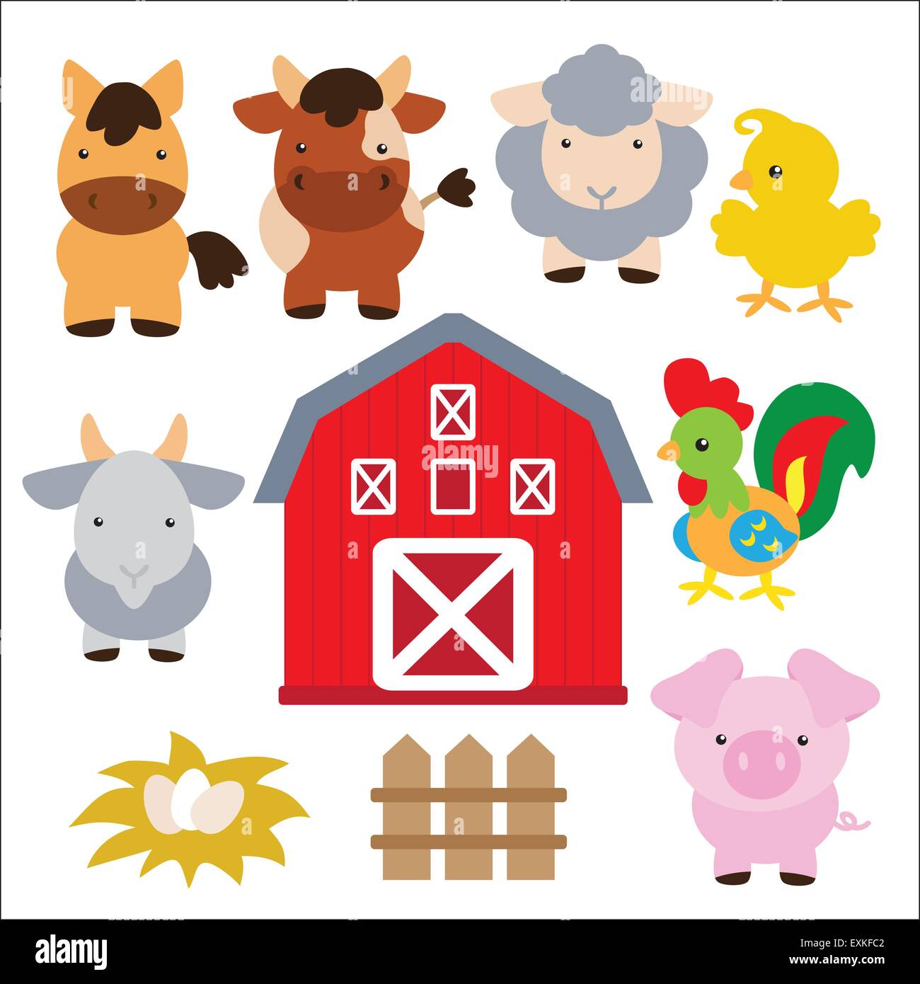 Farm vector illustration Stock Vector Image & Art - Alamy