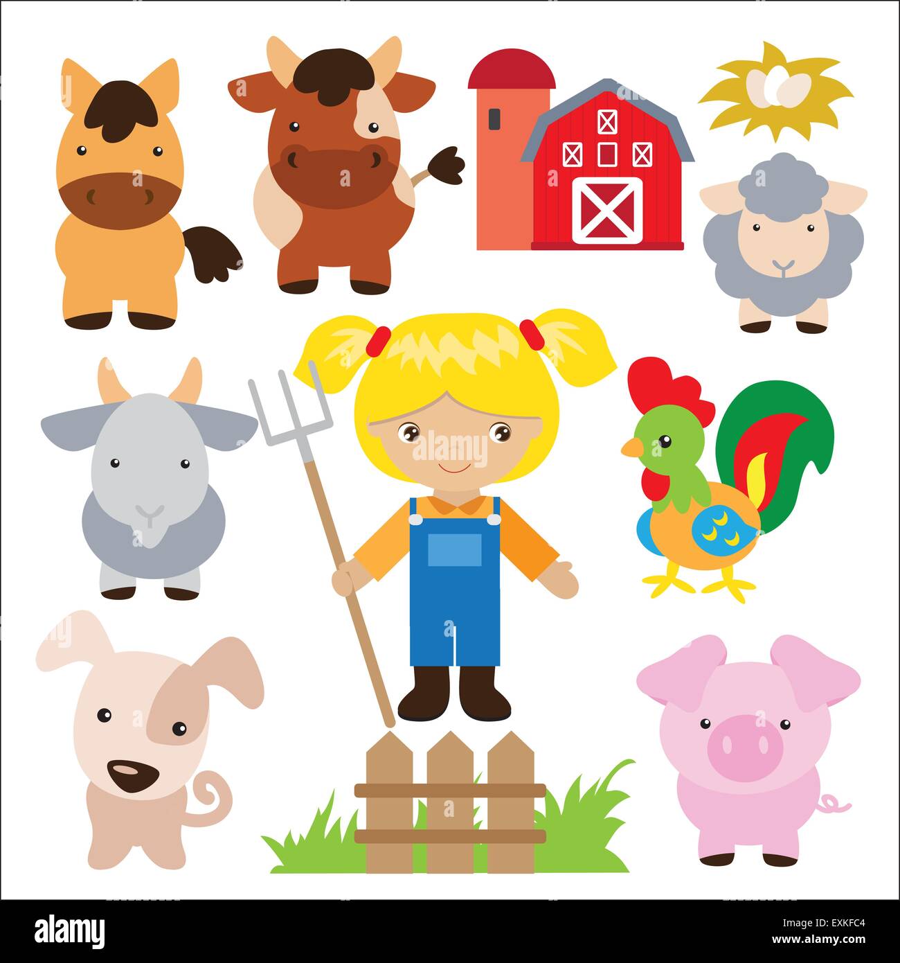 Farm vector illustration Stock Vector Image & Art - Alamy