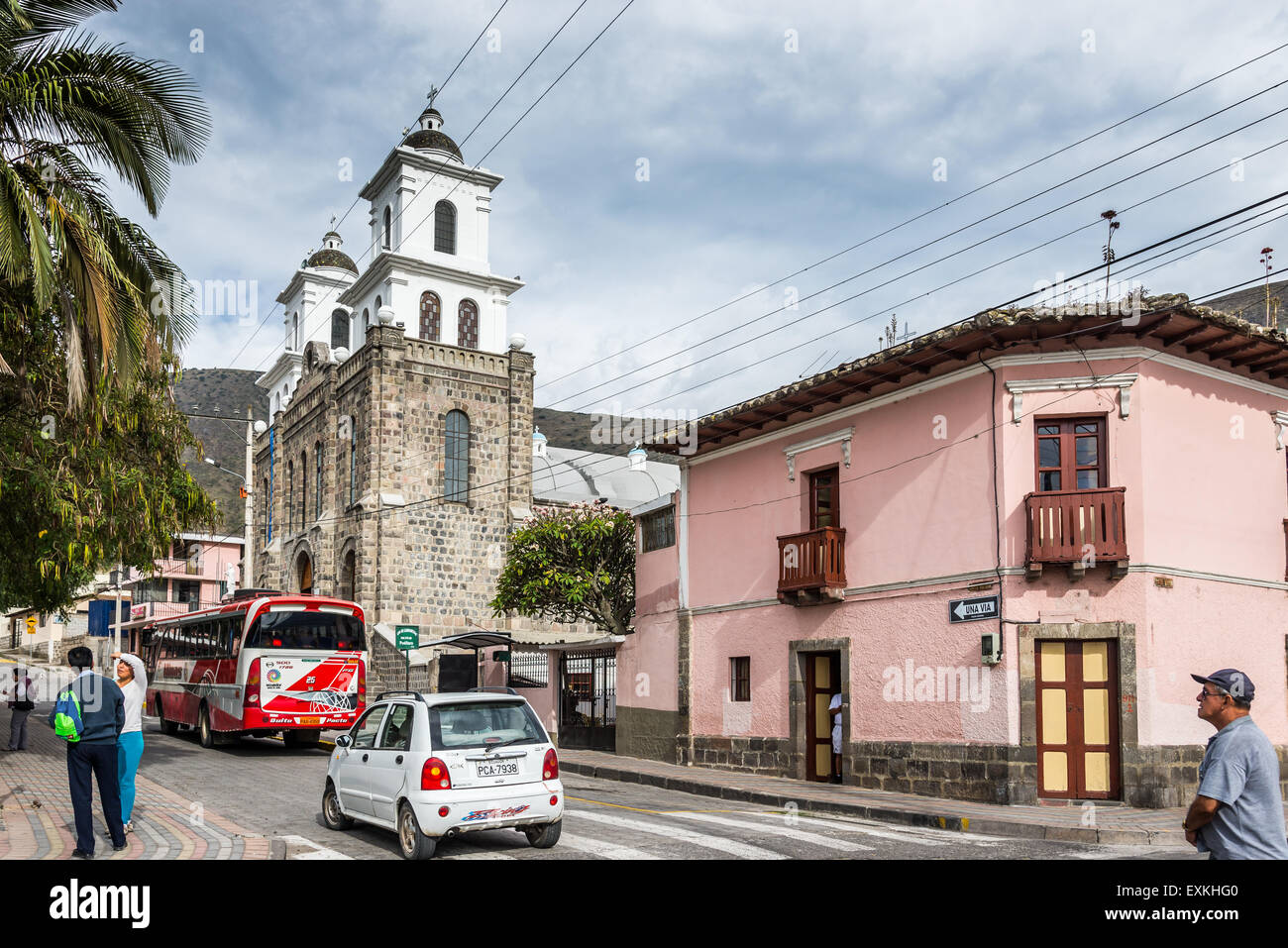 Street scene in a small town. Ecuador Stock Photo - Alamy
