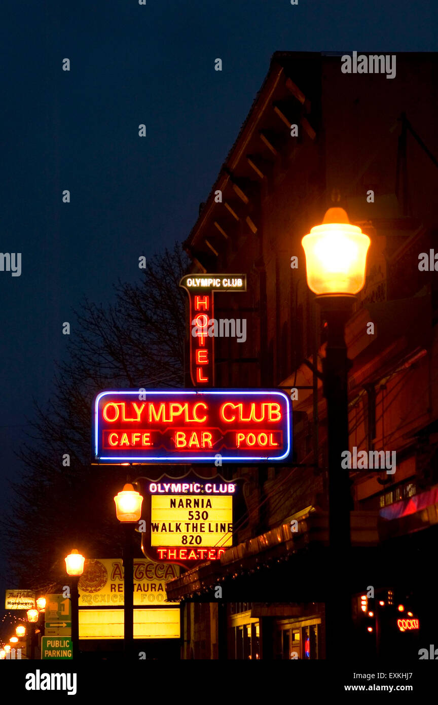 Olympic club neon at night hi-res stock photography and images - Alamy