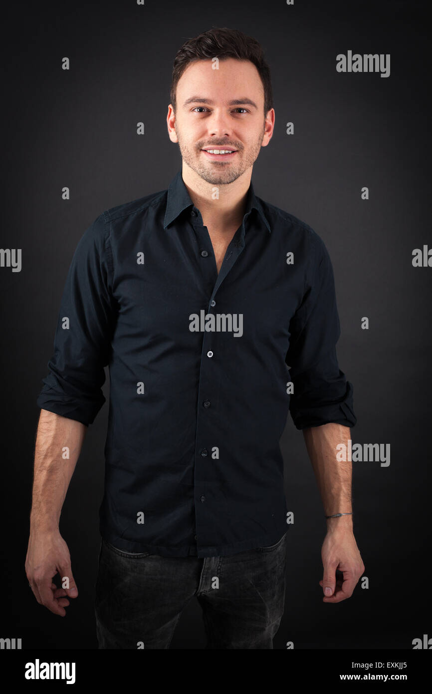 handsome man doing different expressions in different sets of clothes ...