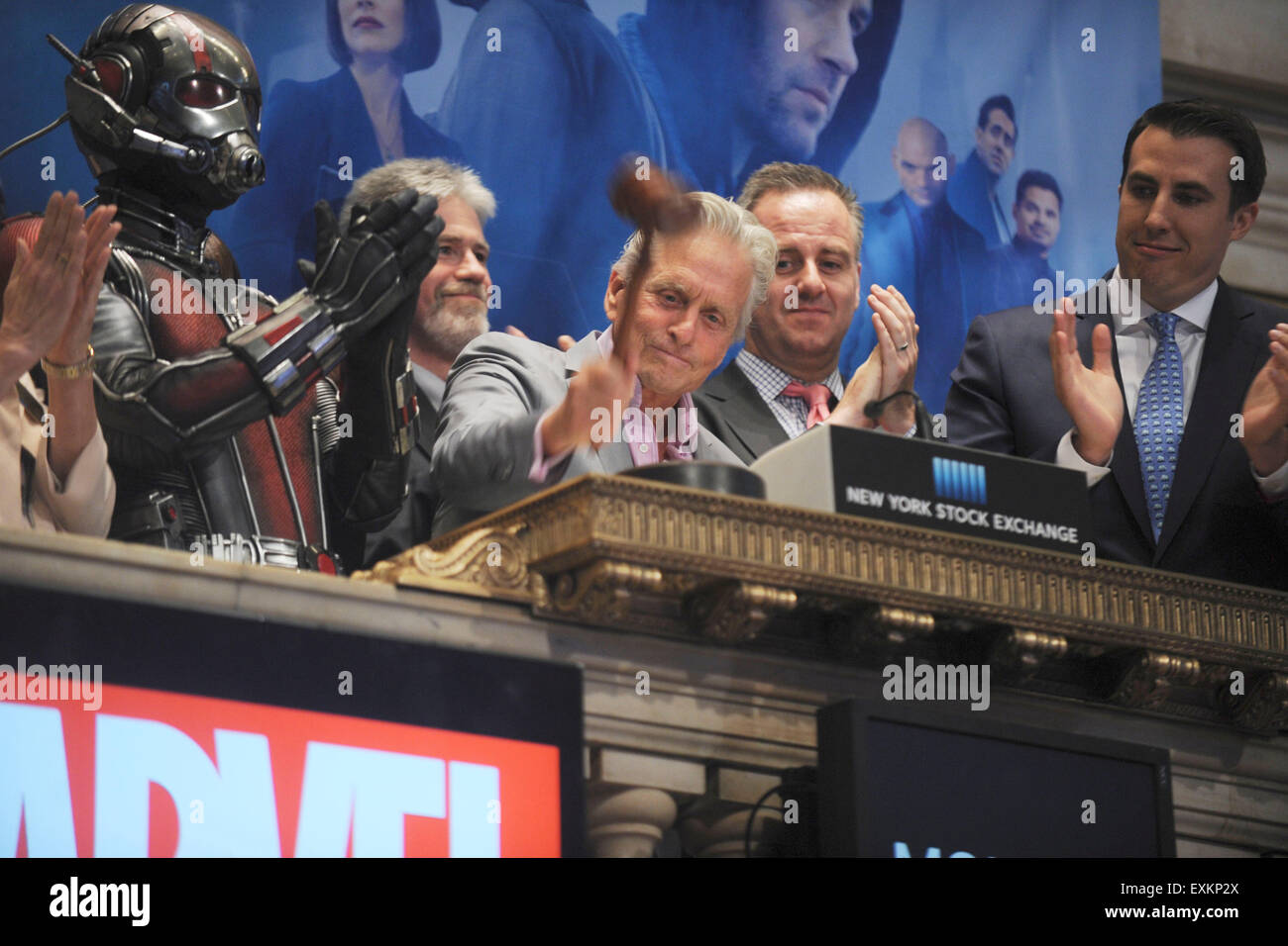 New York City. 13th July, 2015. Ant-Man, Michael Douglas and NYSE Head ...
