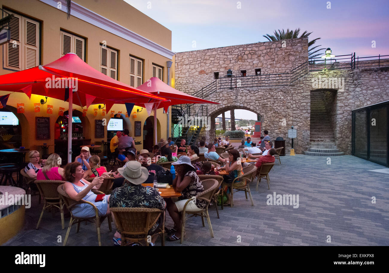 Rif Fort of Otrobanda Curacao with shopping mall and reataurants Stock ...