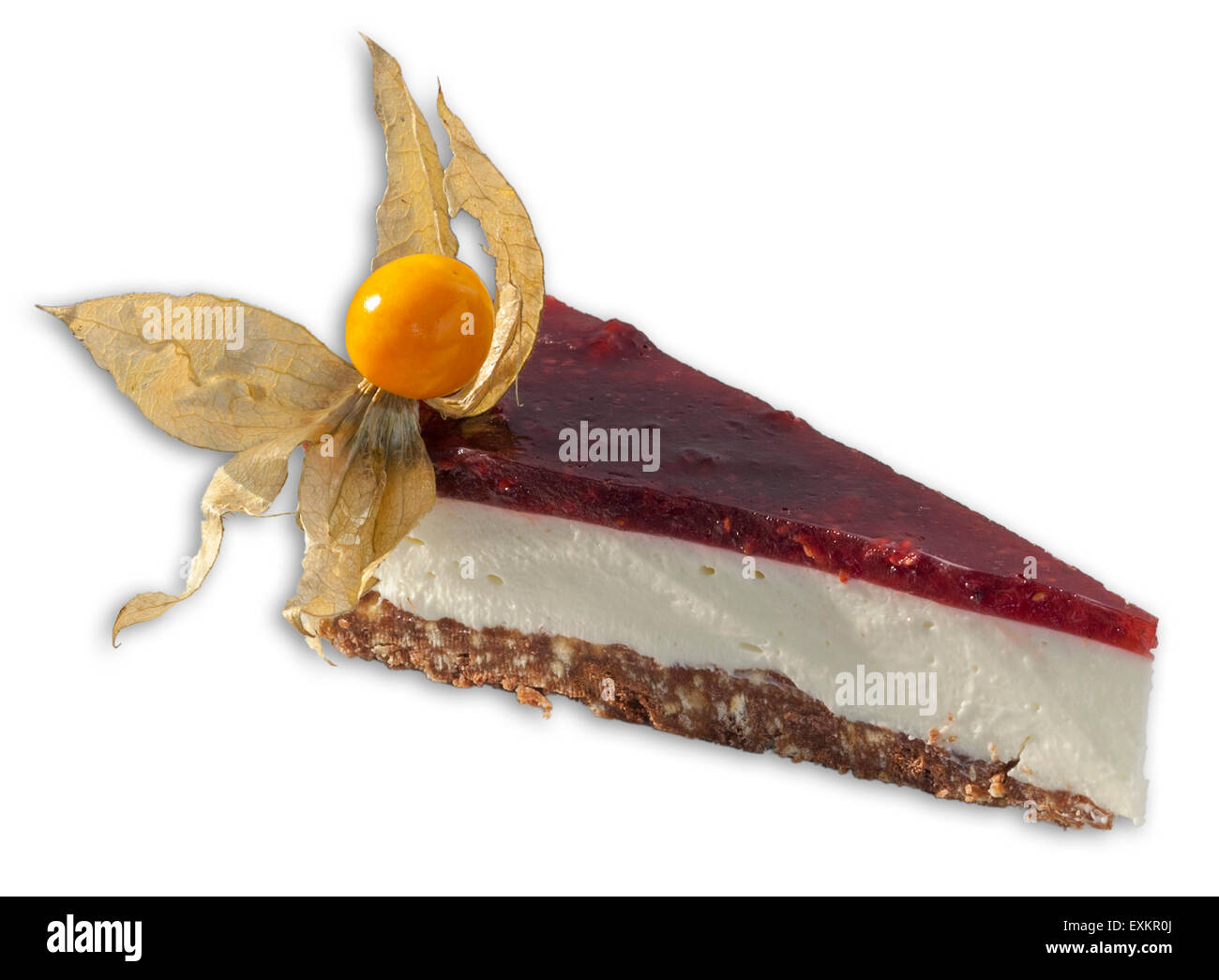 slice of raspberry cheesecake Stock Photo - Alamy