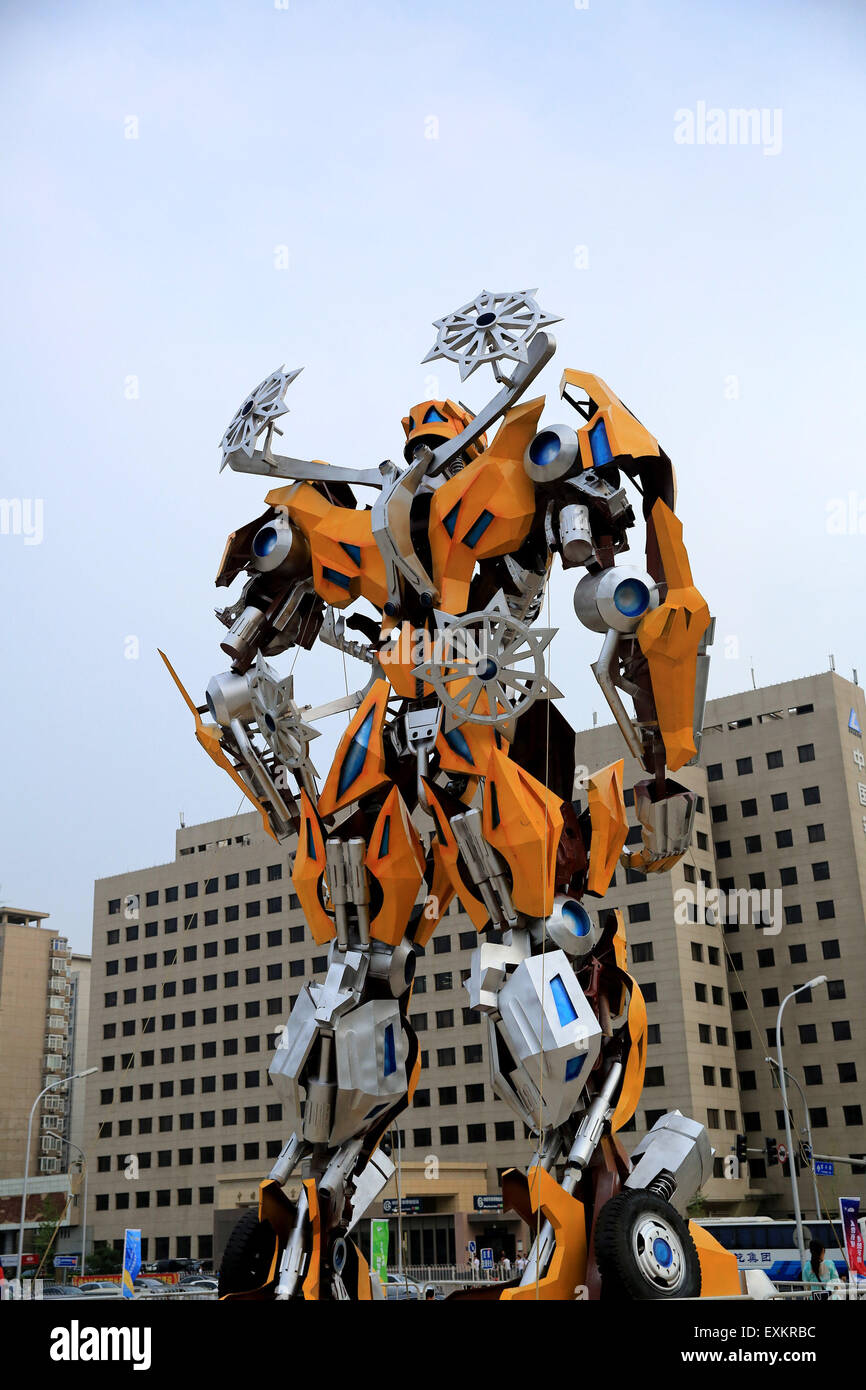 Beijing, China. 14th July, 2015. A gigantic transformer "Bumblebee ...