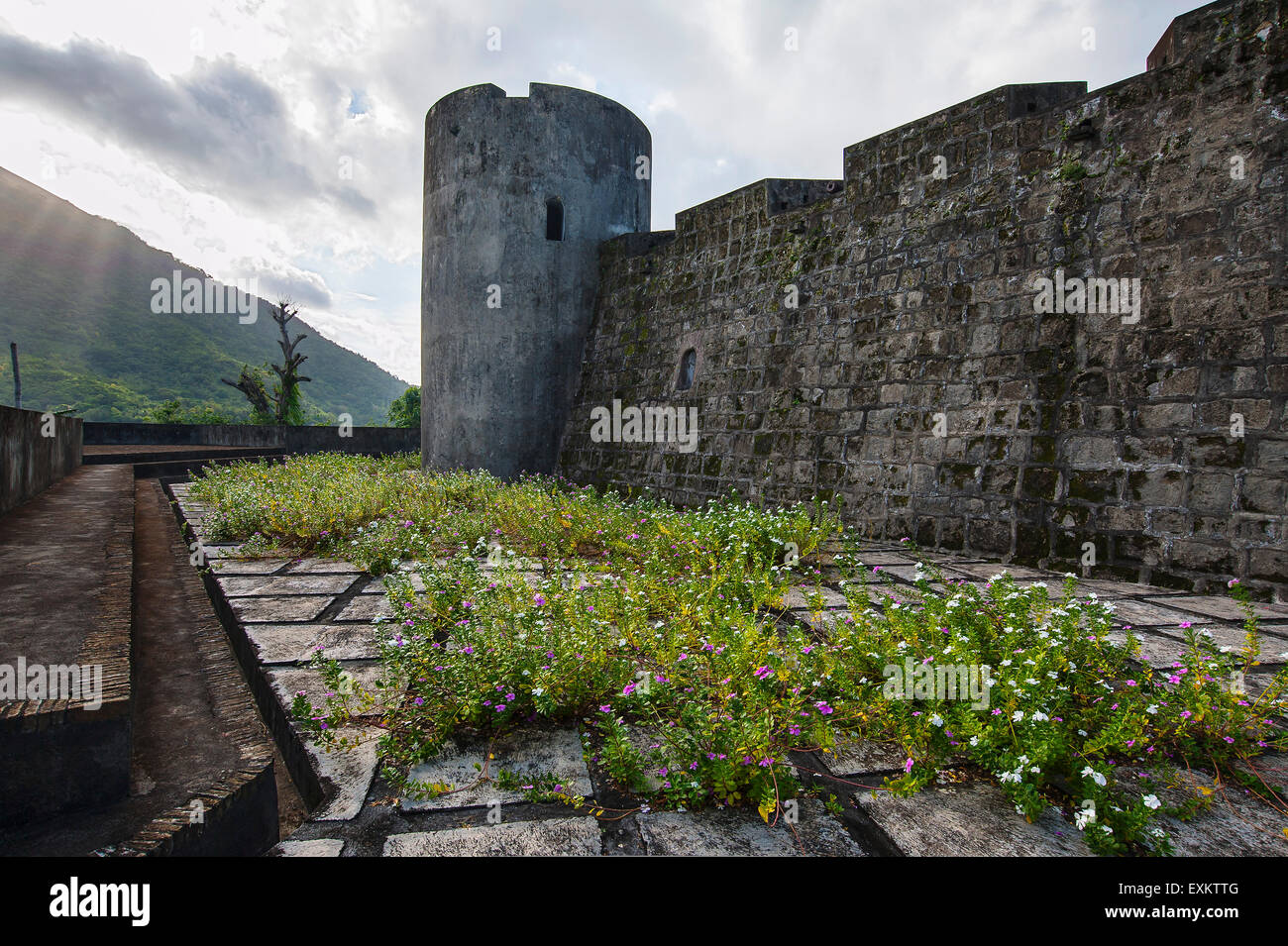 One of the five towers of Fort Belgica, Banda Neira, Banda, Maluku ...
