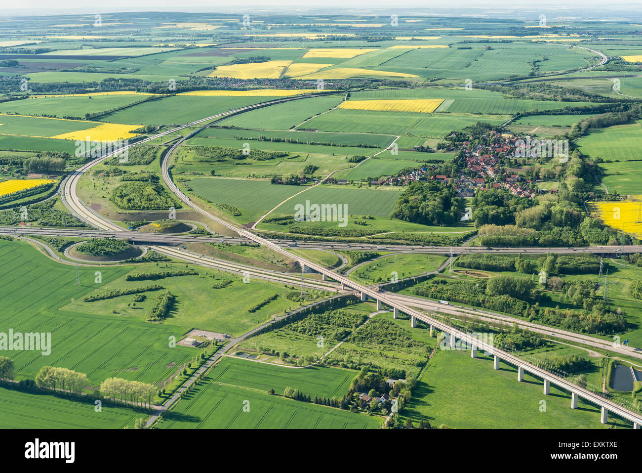 German federal highways 4 and 71, Erfurter Kreuz interchange, ICE high ...