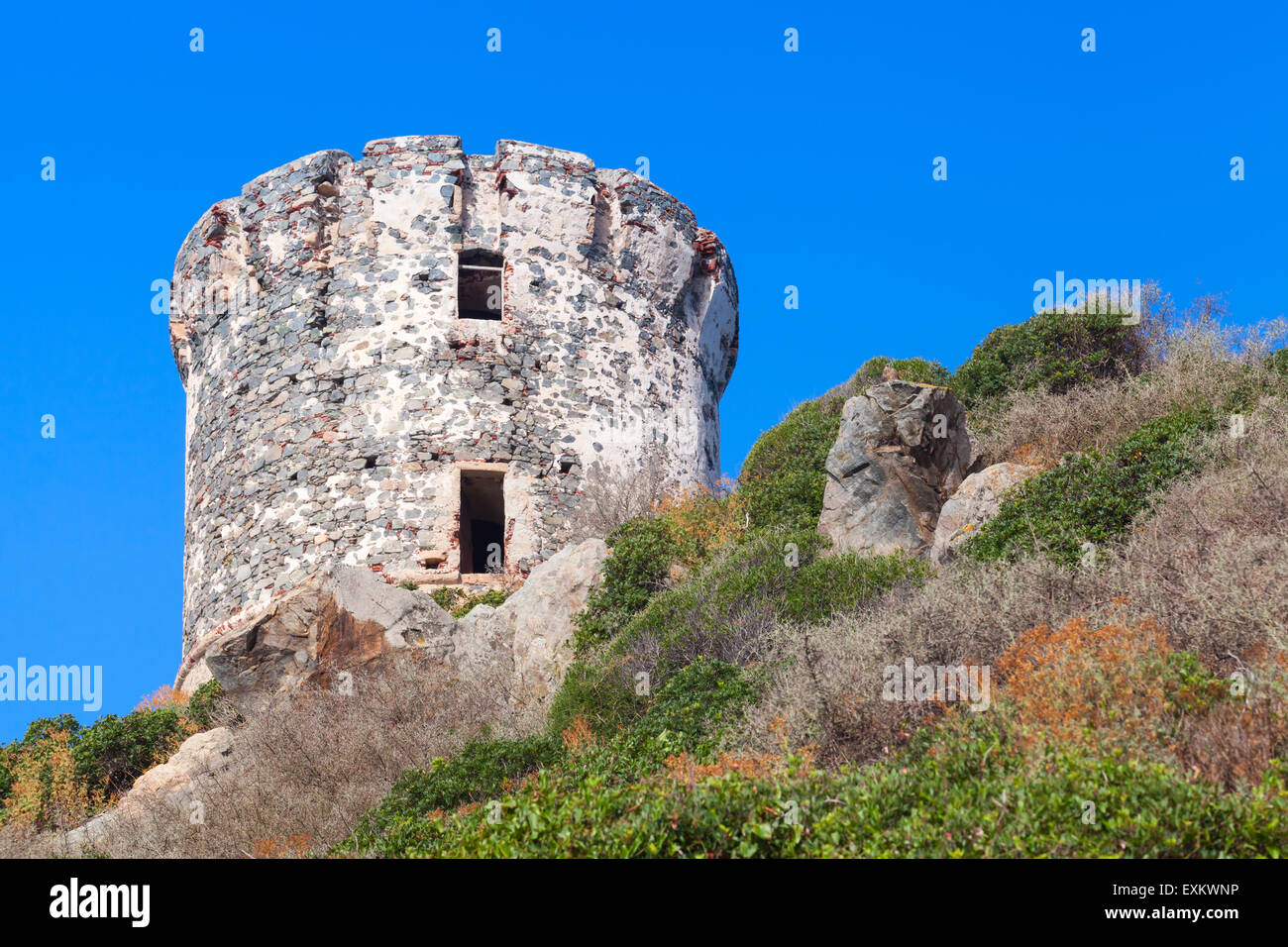Tour Parata. Ancient Genoese tower on Sanguinaires peninsula near ...