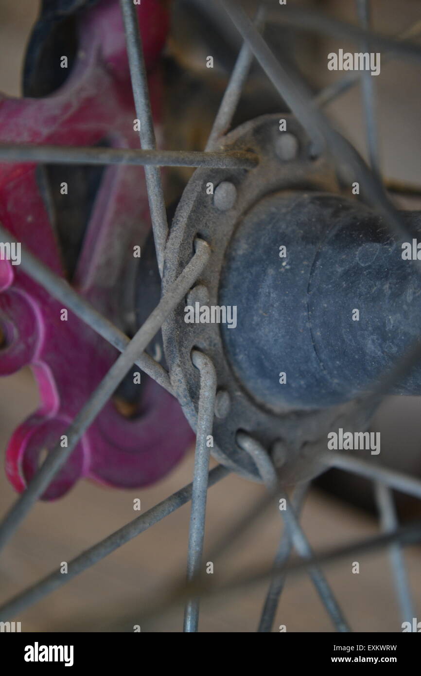 Inside the wheel of a bicycle Stock Photo - Alamy