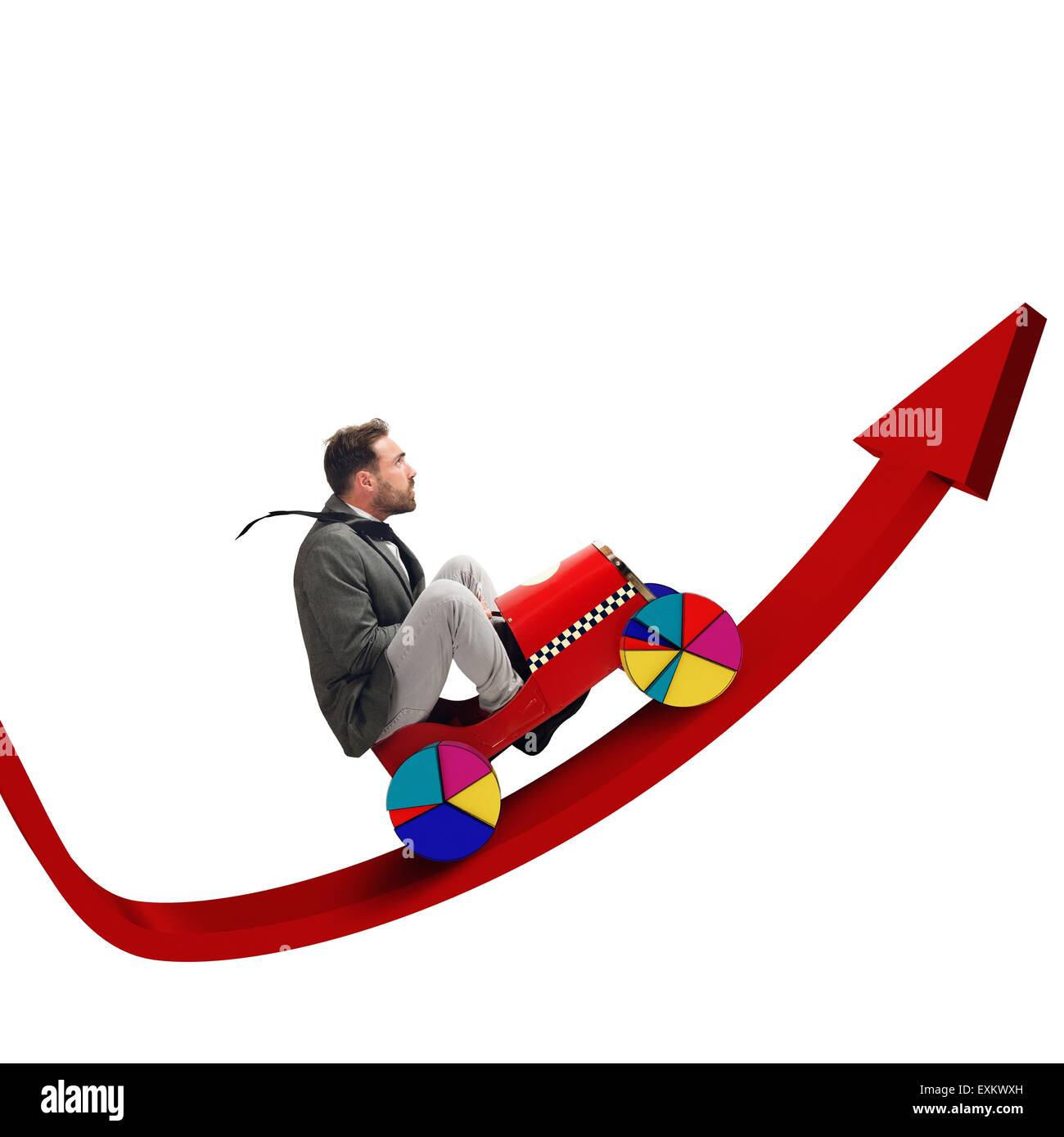 Driving uphill arrow Stock Photo - Alamy