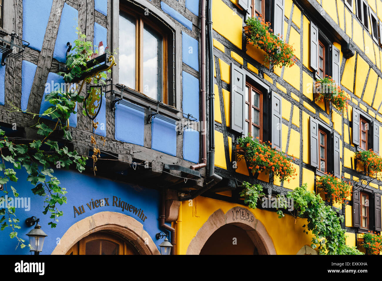 Shuttered windows medieval house historic town hi-res stock photography ...