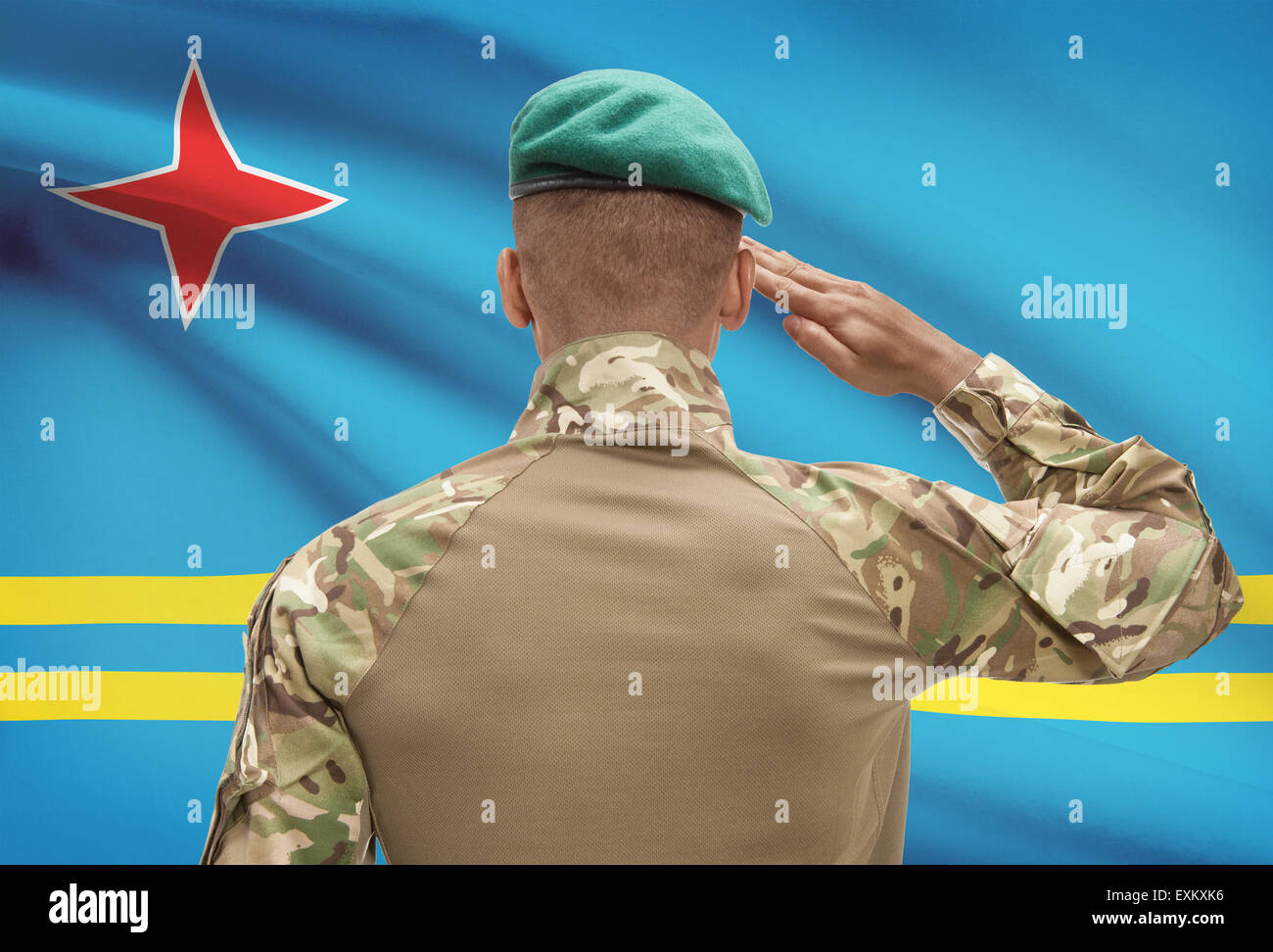 Soldier with flag aruba hi-res stock photography and images - Alamy