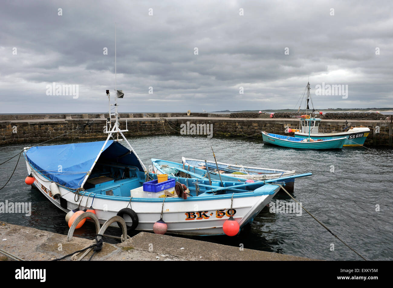 boats in beadnell harbour Stock Photo - Alamy