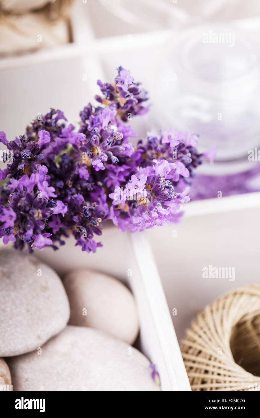 Spa with lavender Stock Photo - Alamy