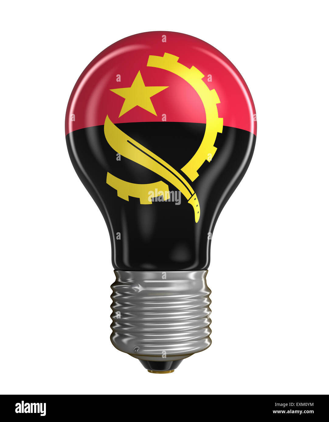 Light bulb with Angola flag. Image with clipping path Stock Photo - Alamy