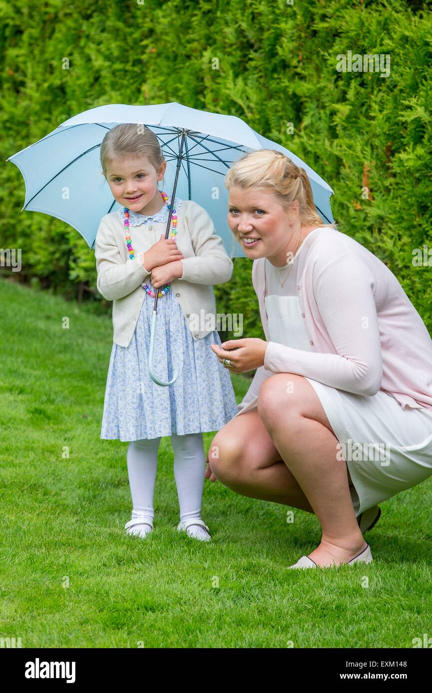 Oland, Sweden. 14th July, 2015. Princess Estelle and Nanny Adeline ...