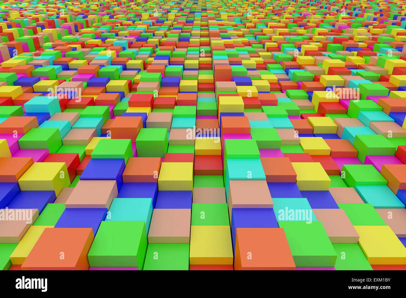 3d rendering of an abstract composition with cubes of a lot of colors ...