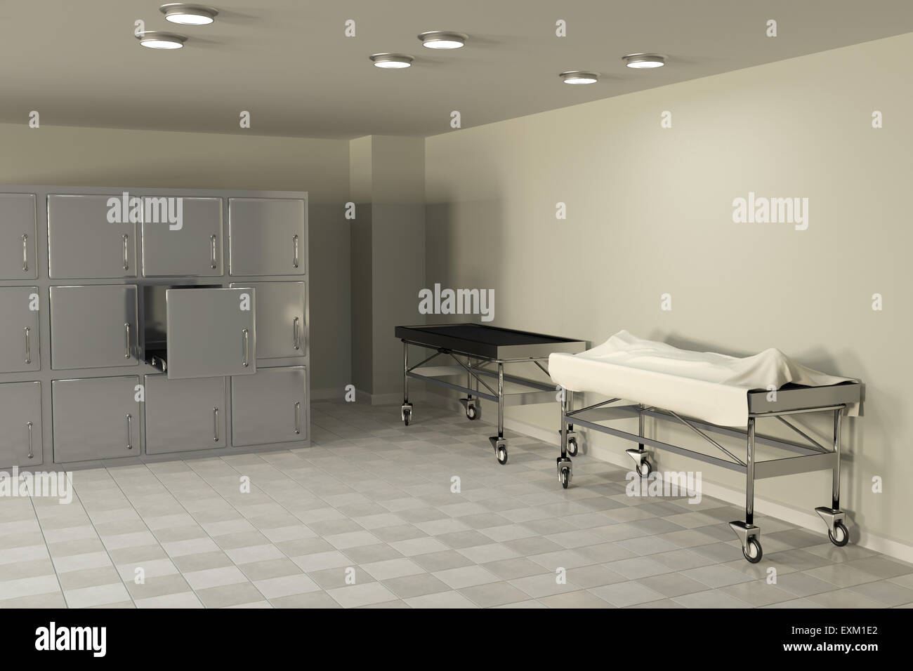 3d rendering of a macabre autopsy room Stock Photo - Alamy
