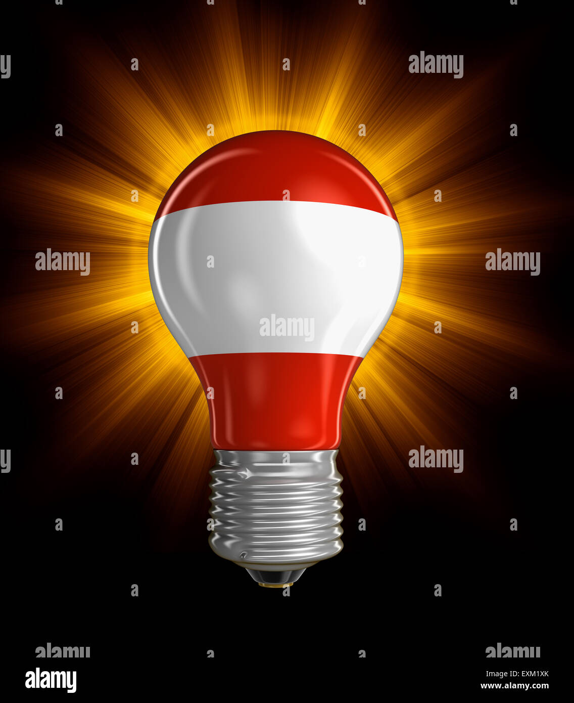 Light bulb with Austrian flag. Image with clipping path Stock Photo - Alamy