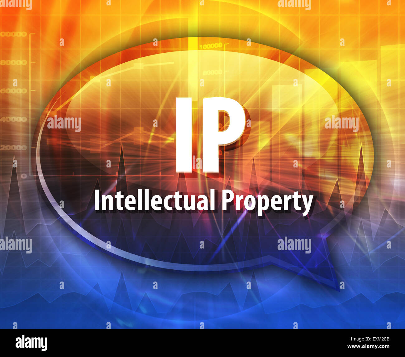 word speech bubble illustration of business acronym term IP ...