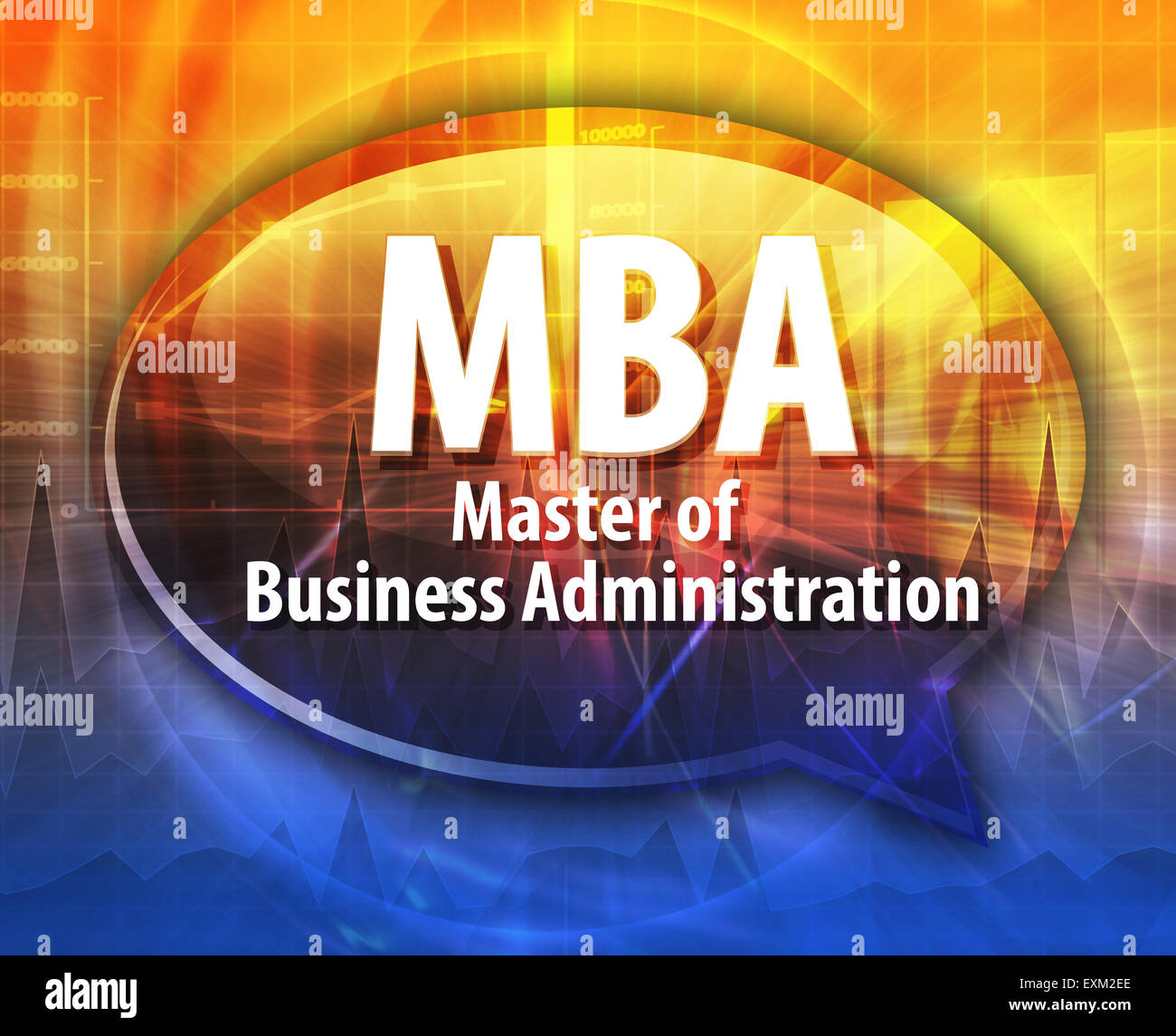 word speech bubble illustration of business acronym term MBA Master of ...