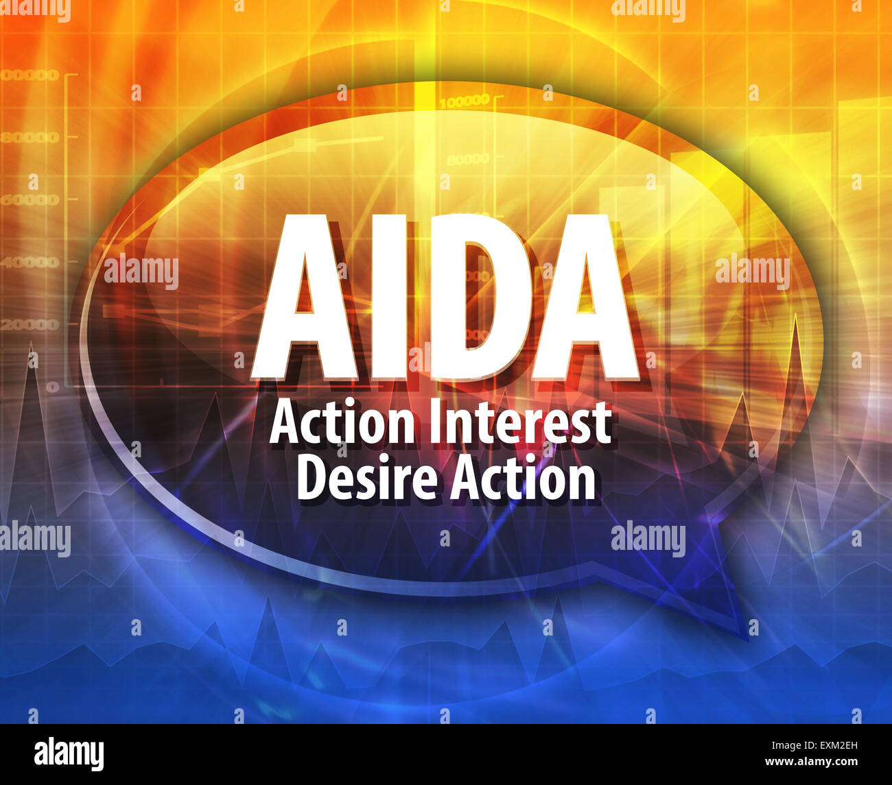 word speech bubble illustration of business acronym term AIDA Action ...