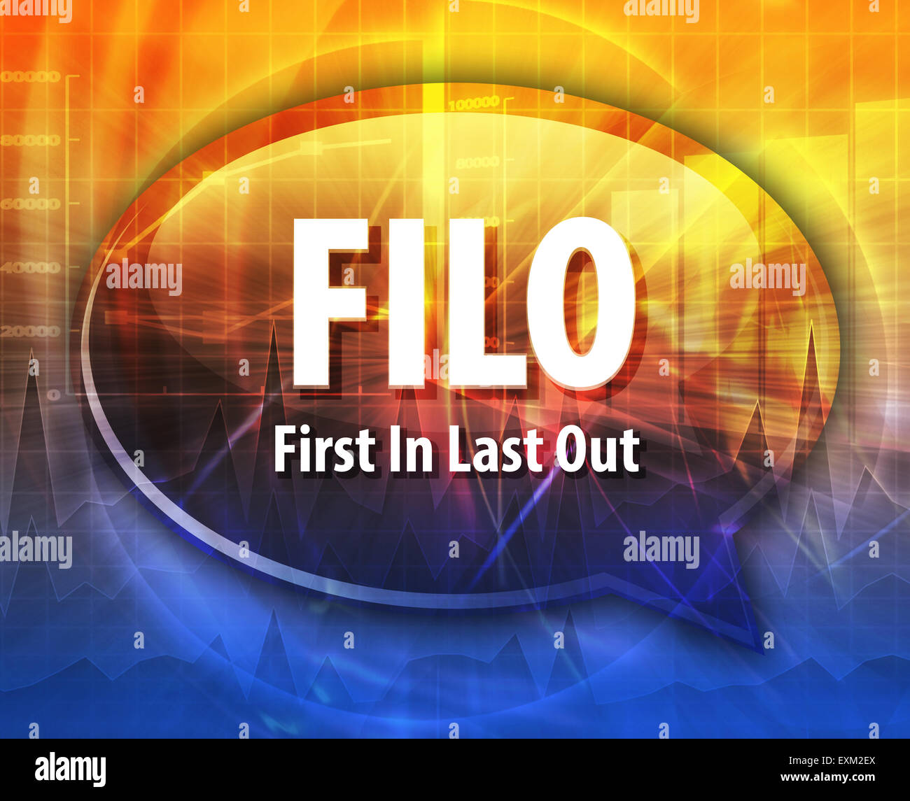 word speech bubble illustration of business acronym term FILO First In ...