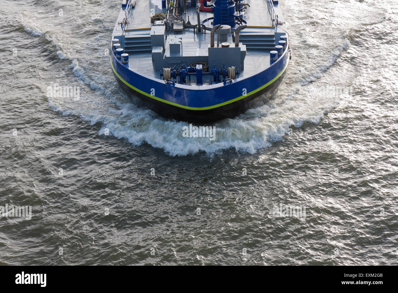 Aerial view bow wave of a cargo ship Stock Photo - Alamy