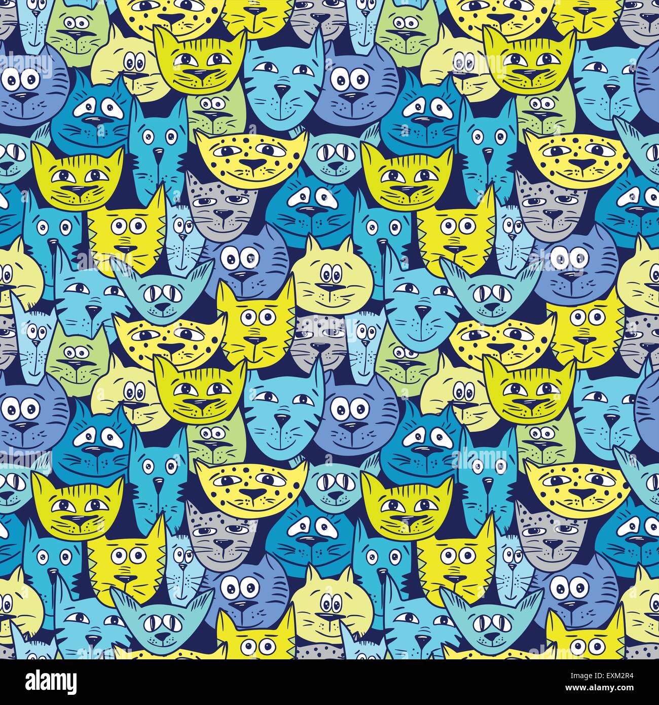 Sketch colorful cat pattern Stock Vector Image & Art - Alamy