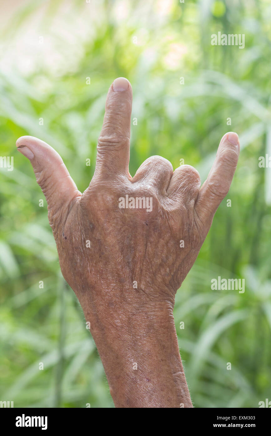 Hand sign I love you Stock Photo - Alamy