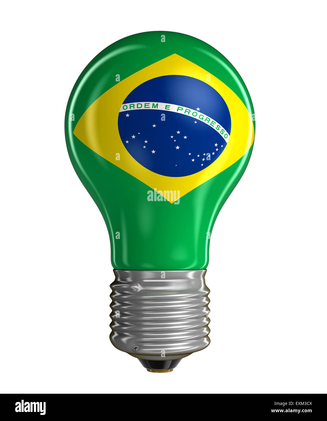 Light bulb with Brazilian flag. Image with clipping path Stock Photo ...