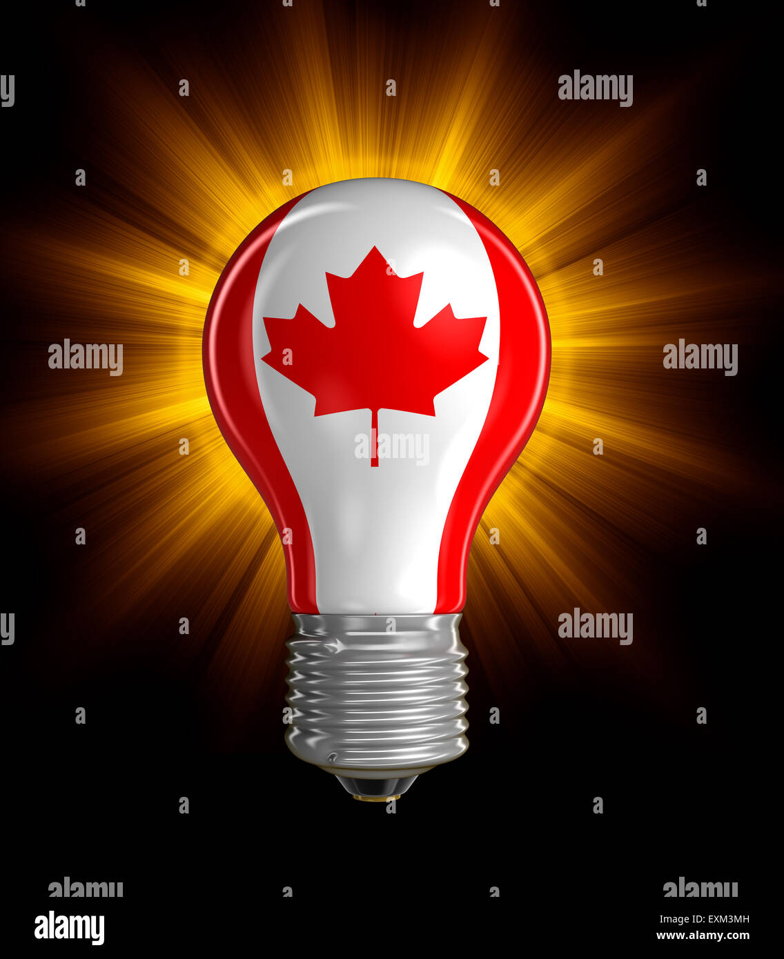 Light bulb with Canadian Flag. Image with clipping path Stock Photo - Alamy