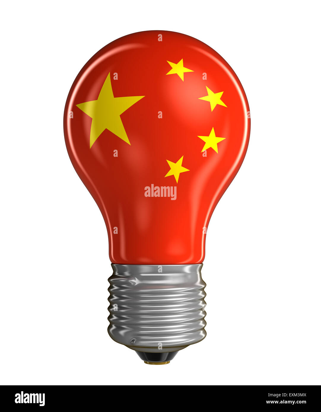 Light bulb with Chinese flag. Image with clipping path Stock Photo - Alamy