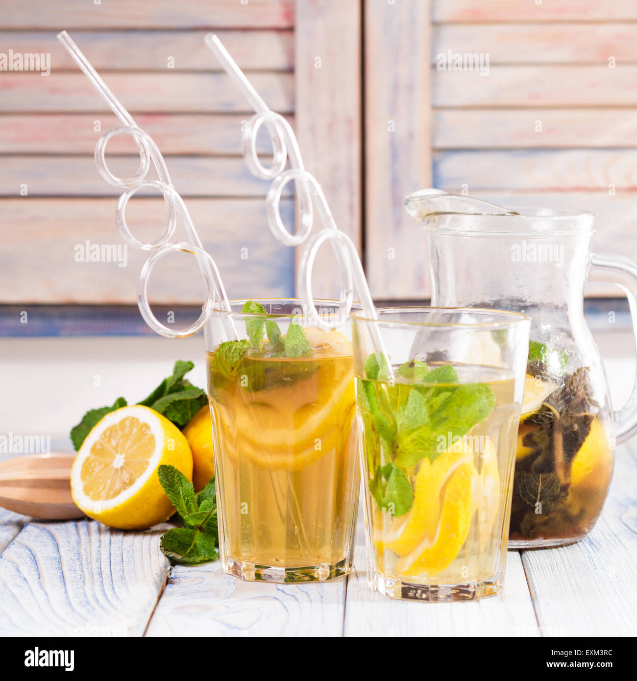 Lemonade in glass Stock Photo - Alamy