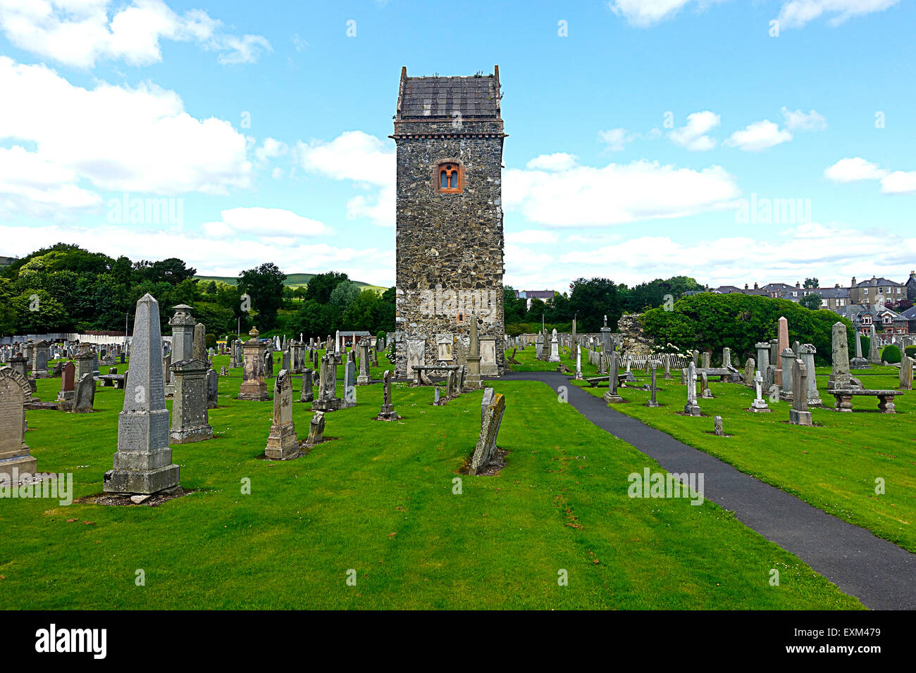 St Andrews Church Tower And Cemetery Peebles Scottish Borders Scotland ...