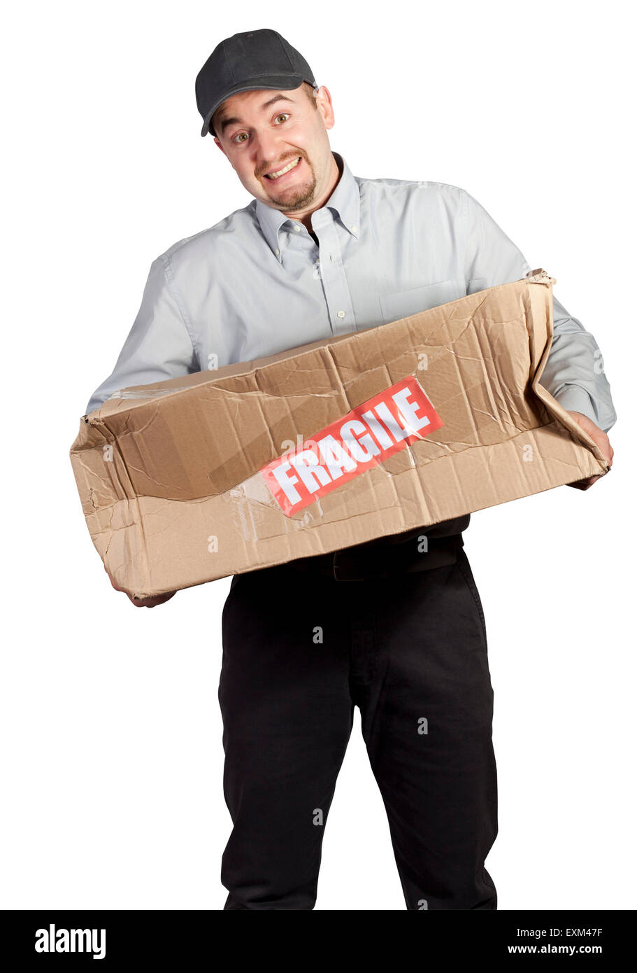 Delivery man parcel damage hi-res stock photography and images - Alamy