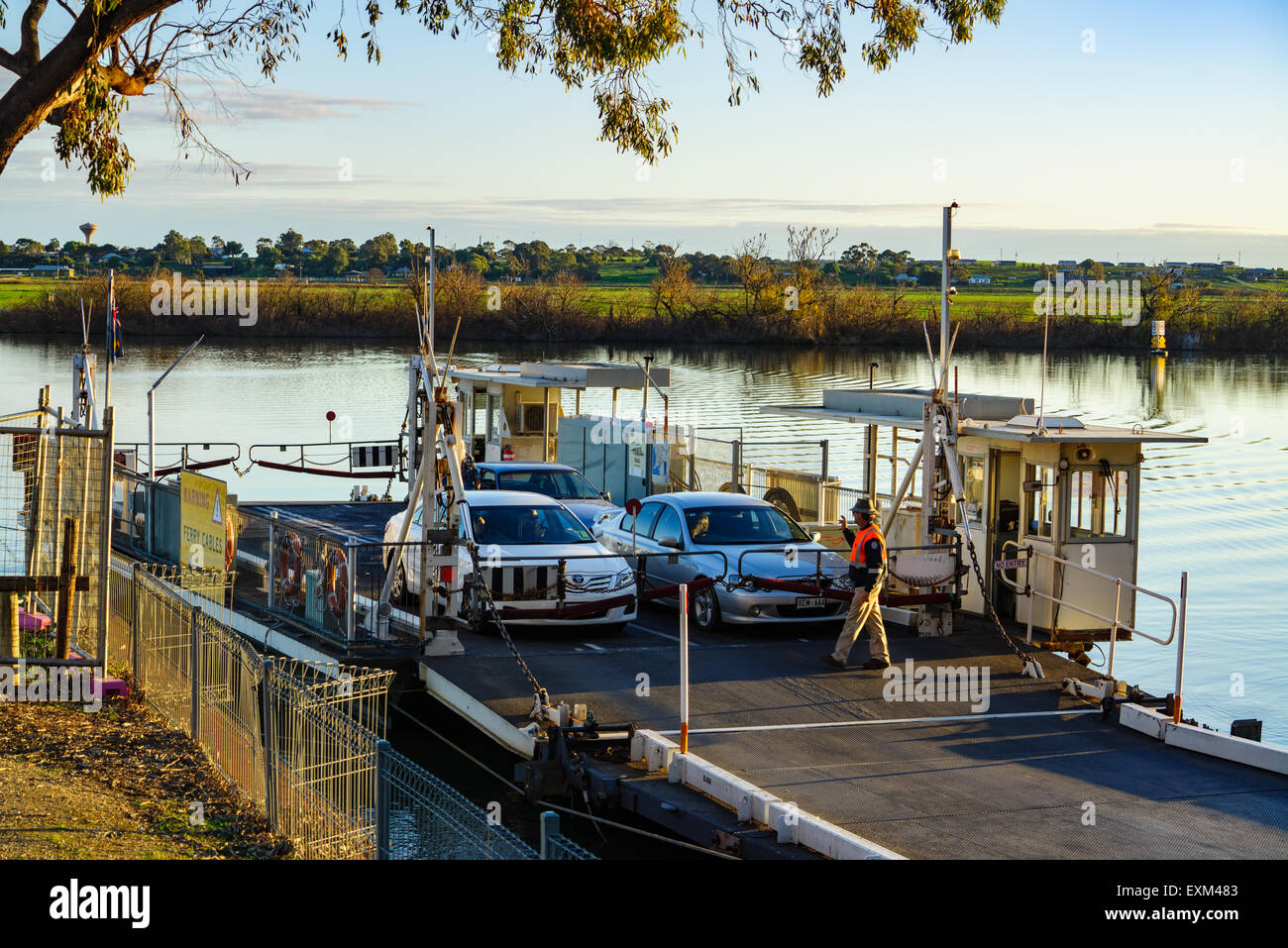 Ferry Across the Murray River at Wellington, S.A Stock Photo - Alamy