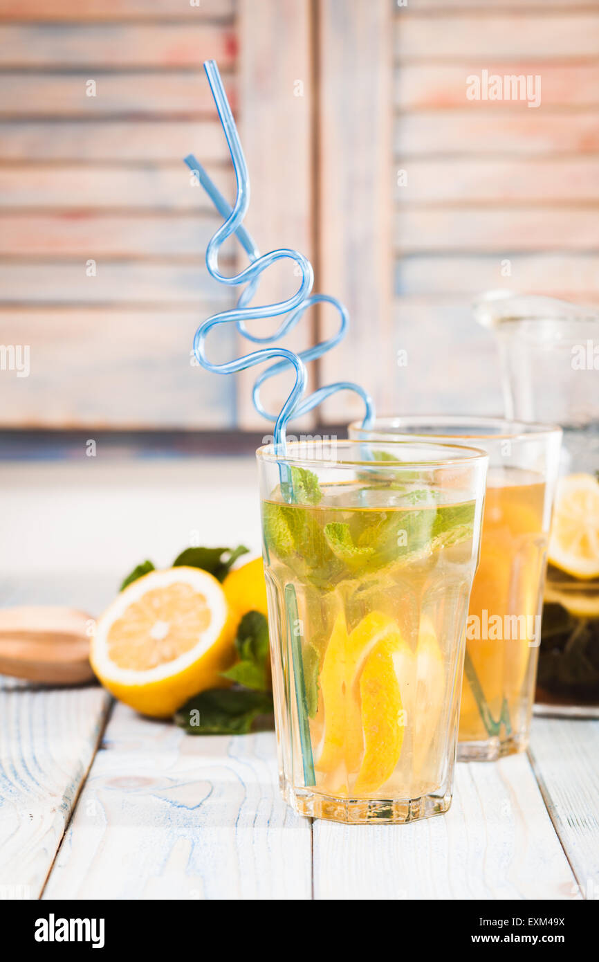 Lemonade in glass Stock Photo - Alamy