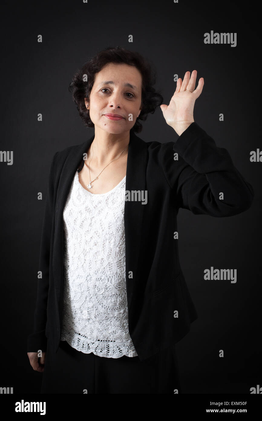 beautiful woman doing different expressions in different sets of ...