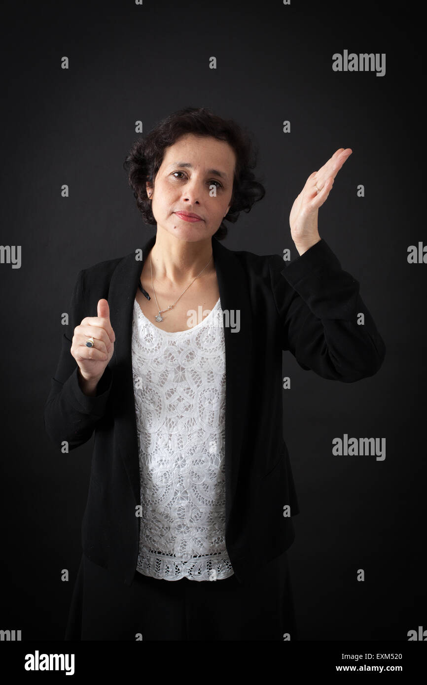 beautiful woman doing different expressions in different sets of ...