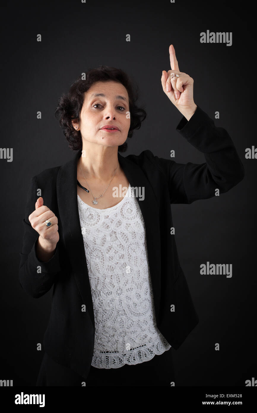 beautiful woman doing different expressions in different sets of ...