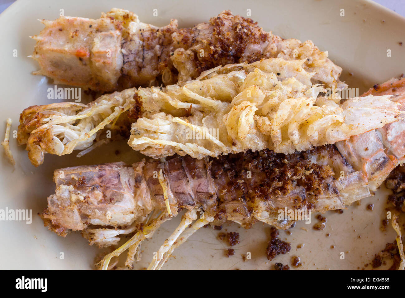 Fried Mantis shrimp with garlic and pepper Stock Photo - Alamy