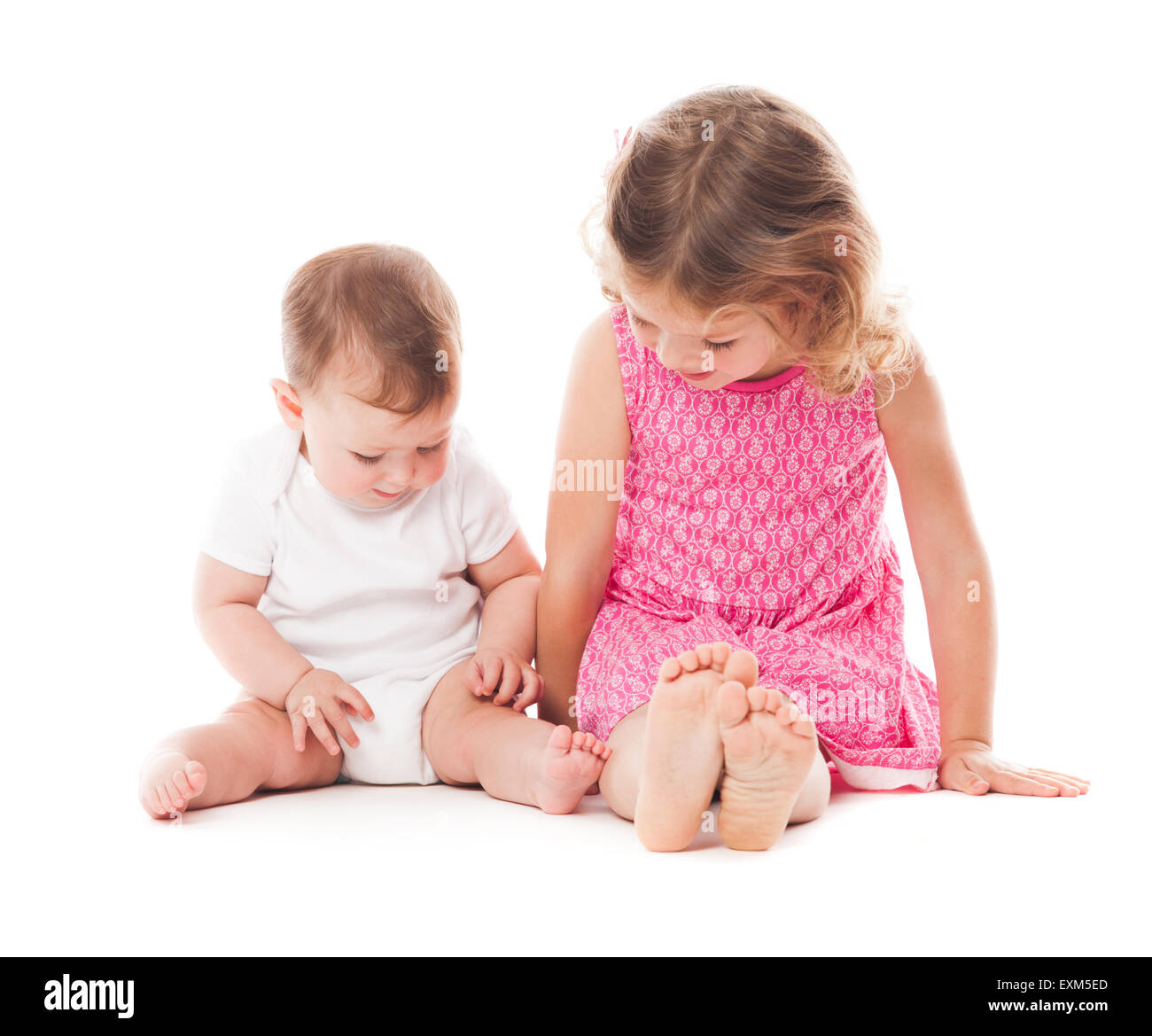 Portrait twin sisters Cut Out Stock Images & Pictures - Alamy