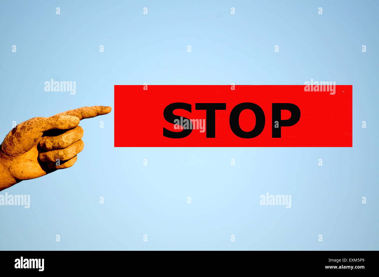 Businessman with stop hand up hi-res stock photography and images - Alamy